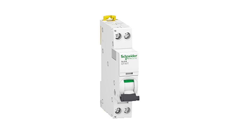 A9P22606 | Schneider Electric Acti9 iDT40T MCB, 1P+N Poles, 6A Curve C, 230V AC, 6 kA Breaking ...
